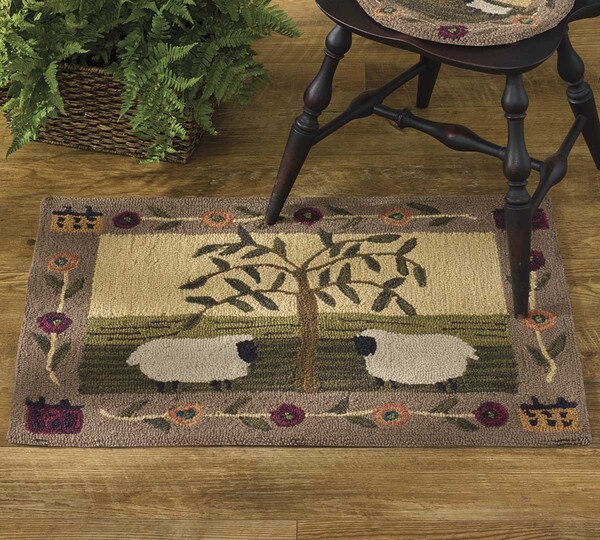 Willow & Sheep Hooked Rug | Park Designs