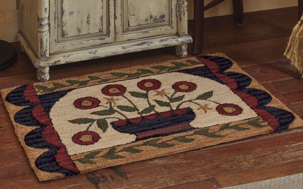 Flower Basket Hooked Rug - 24" x 36" | Park Designs