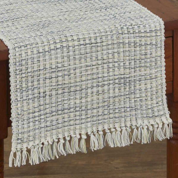 Basketweave Table Runner - 54"L - Rain | Park Designs