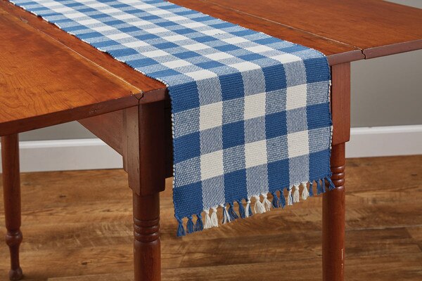 Wicklow Check Table Runner - 54"L - China Blue | Park Designs