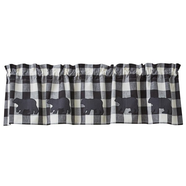 Wicklow Bear Applique Valance - Black & Cream | Park Designs