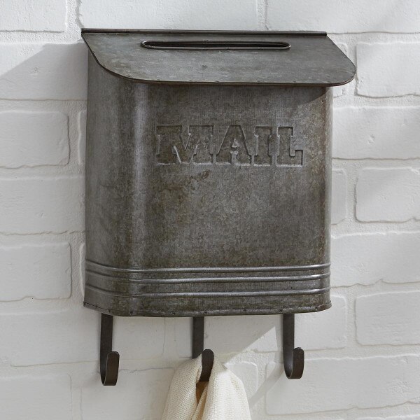 Galvanized Mailbox with Hooks | Park Designs