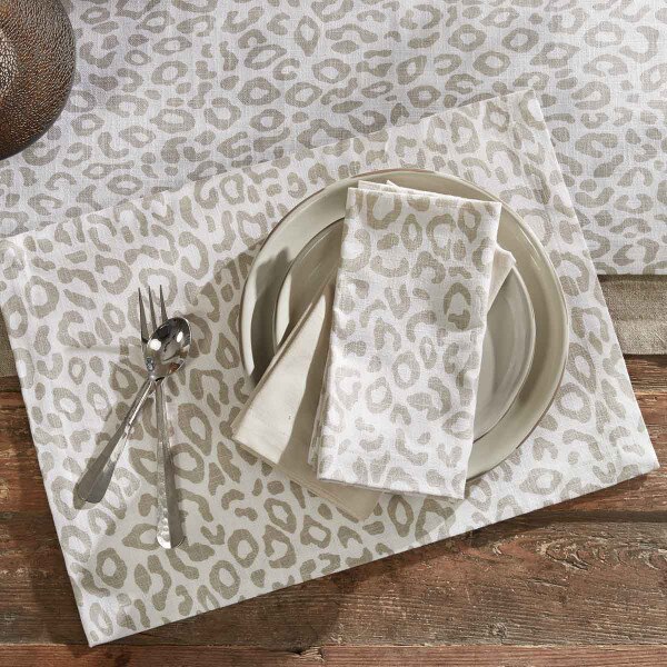 Safari Leopard Printed Placemat - Natural |Split-P