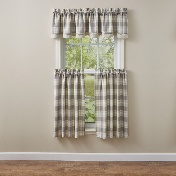 Weathered Oak Lined Layered Valance | Park Designs