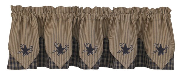 Sturbridge Star Embroidered Point Valance - Navy | Park Designs