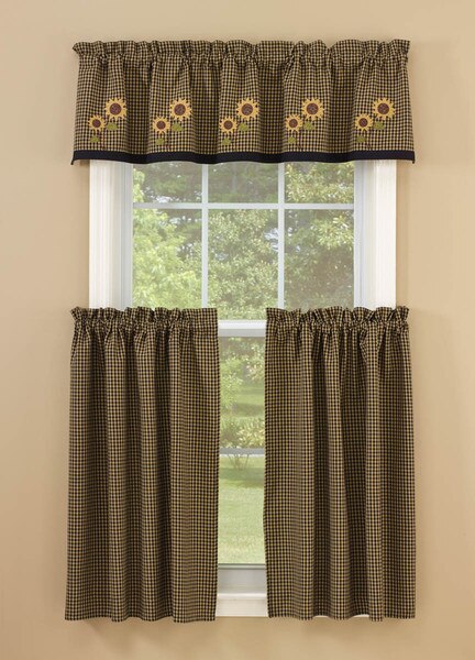 Sunflower Check Lined Valance | Park Designs