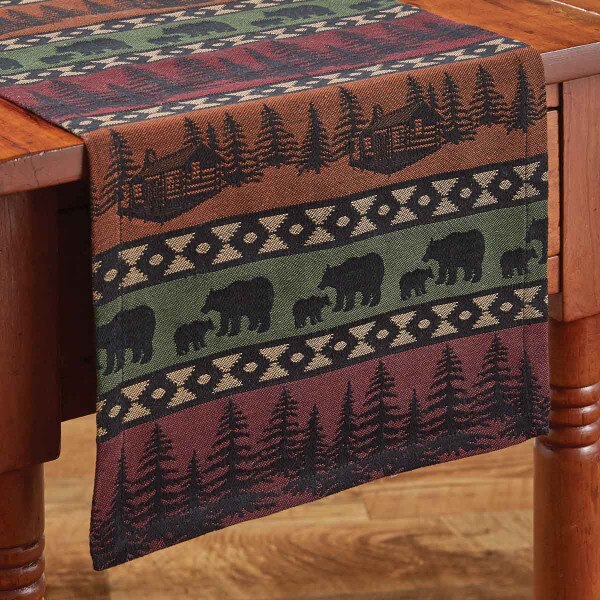 Mountain Bear Table Runner - 36"L | Park Designs