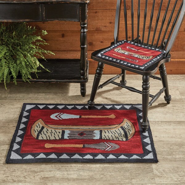 Wilderness Canoe Hooked Rug 2' x 3' | Park Designs