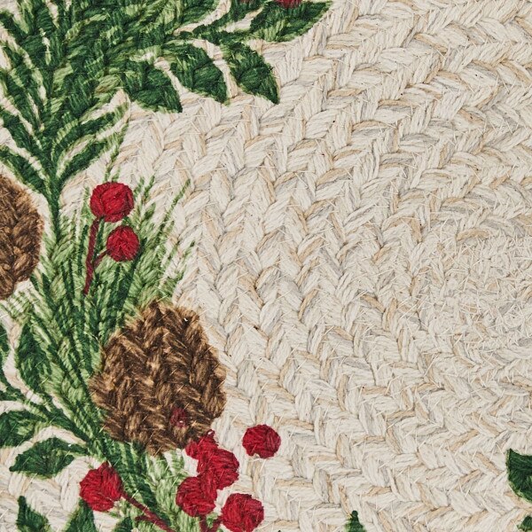 Boxwood And Pine Print Braided Placemat | Park Designs