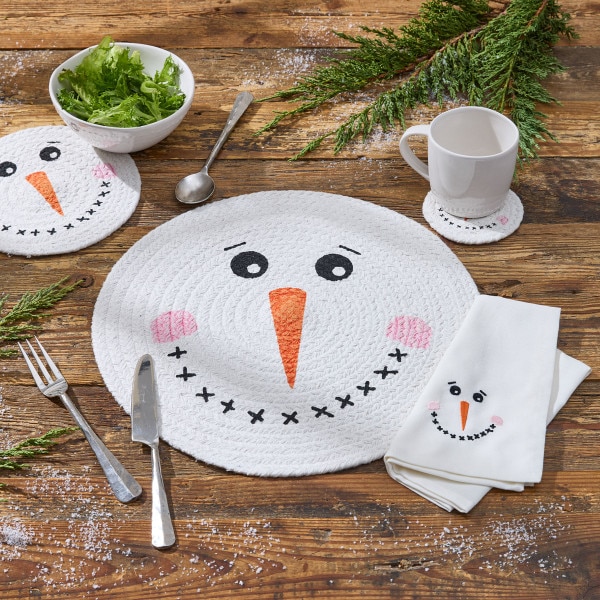 Mr. Snow Printed Braided Placemat | Park Designs